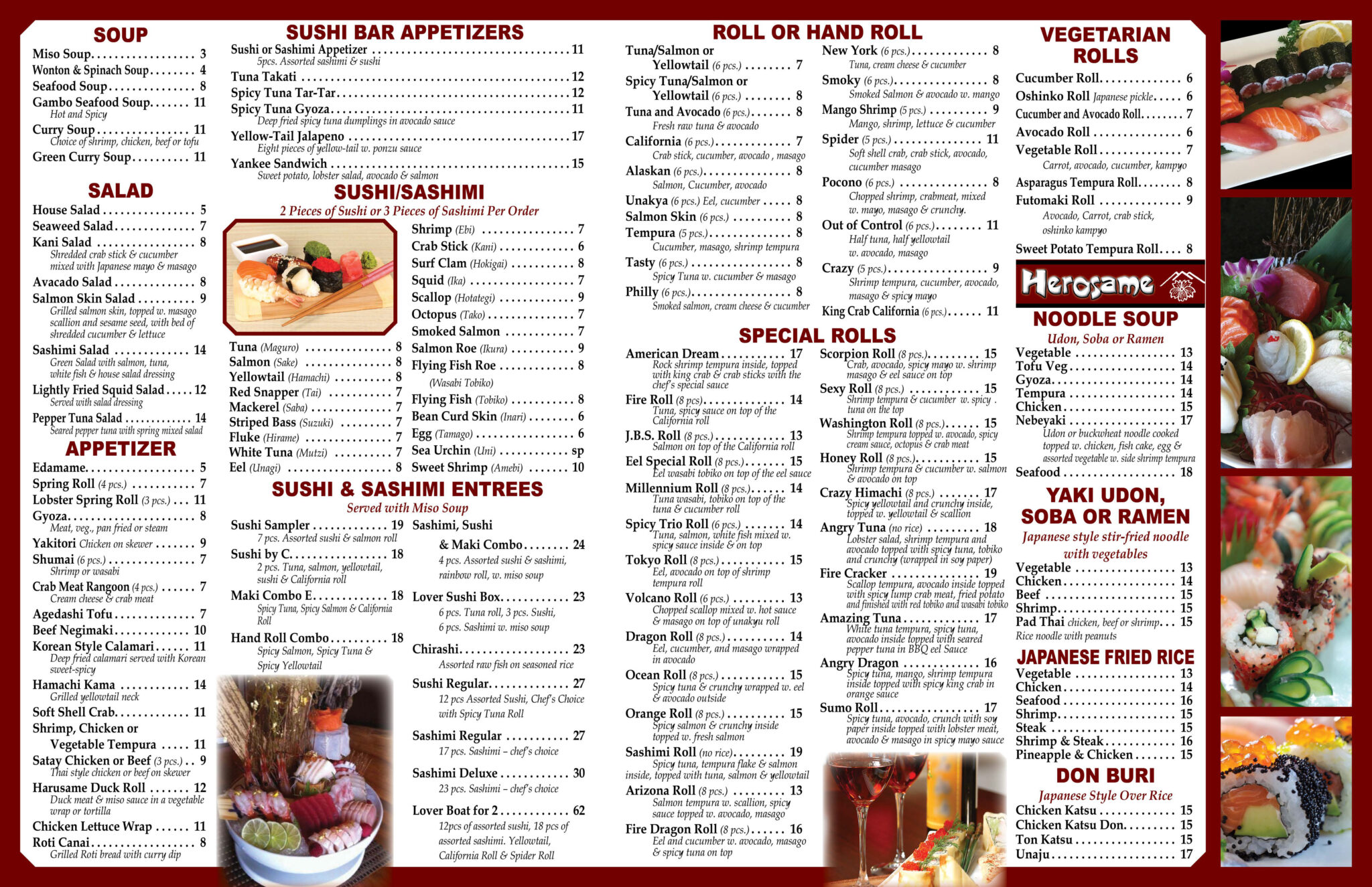 Our Menu - Herosame